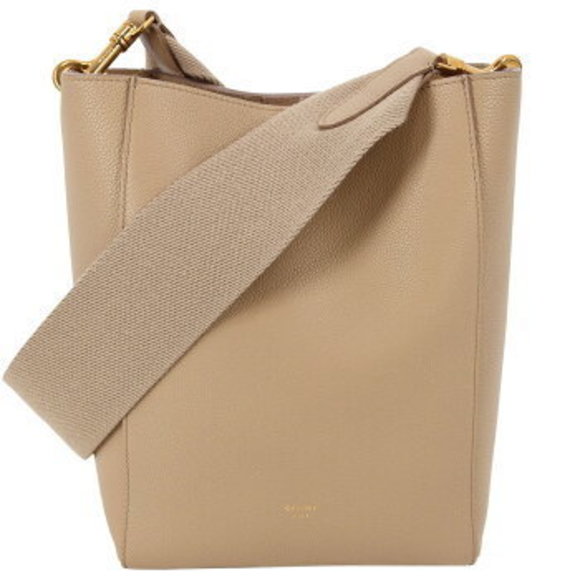 Celine | Bags | Celine Sangle Bucket Shoulder Bag Beige Leather One ...